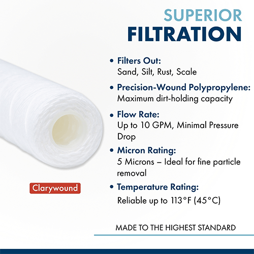 Clarywound Sediment Filter Polypropylene 5 Micron 10 x 2½ – Field Controls